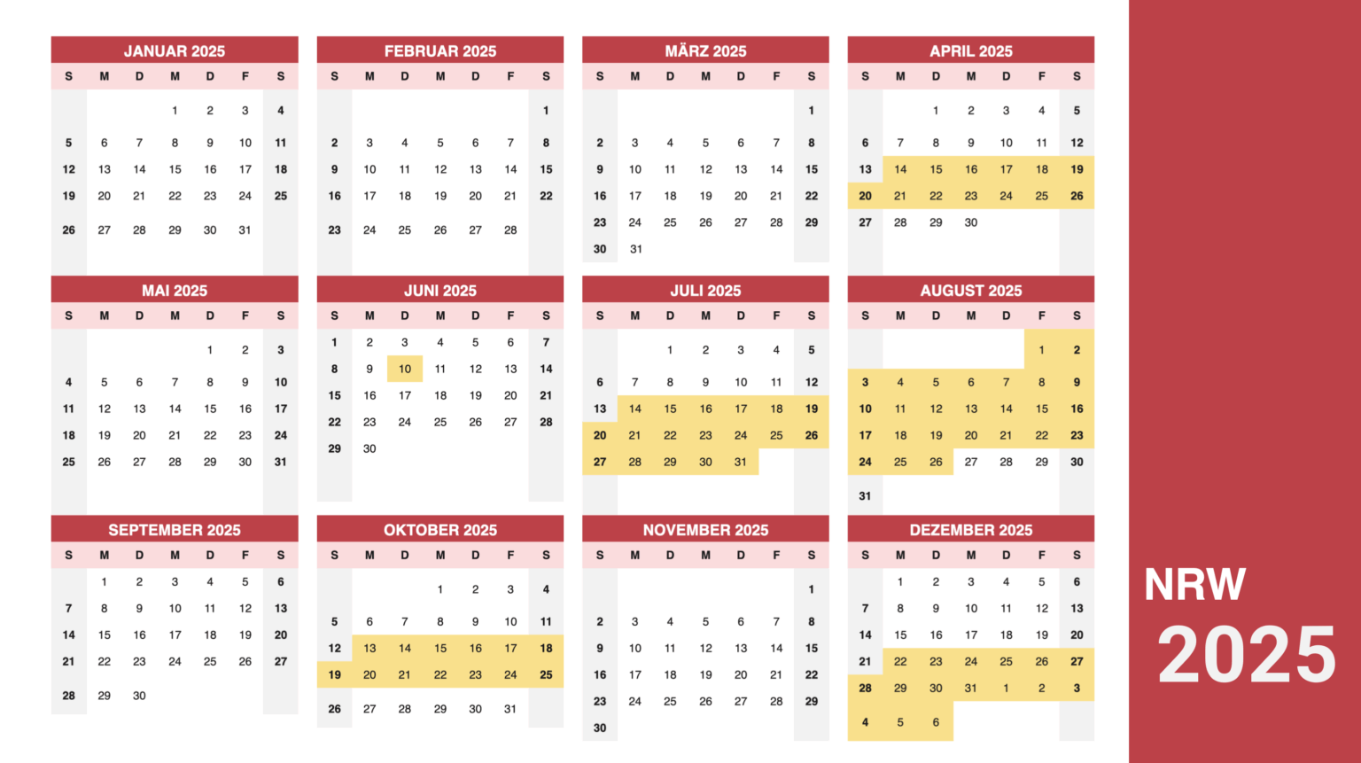 Ferien in NRW 2025: Alle Ferientermine & Feiertage im Überblick ...